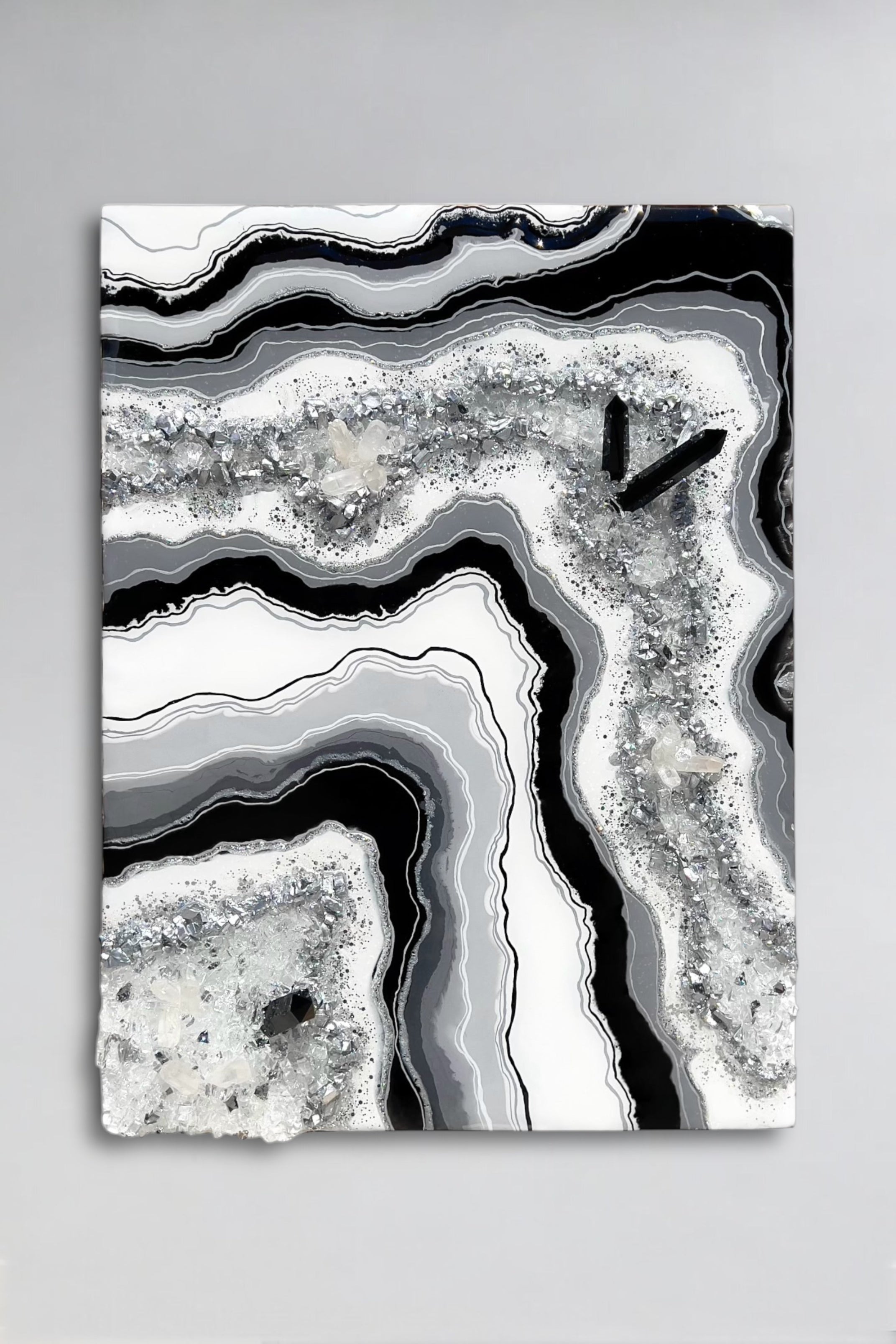 Obsidian Dreams Resin Geode Painting- 18" x 24"